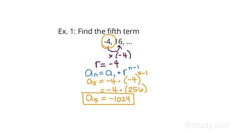 finding a specified term of a geometric sequence given the first terms algebra