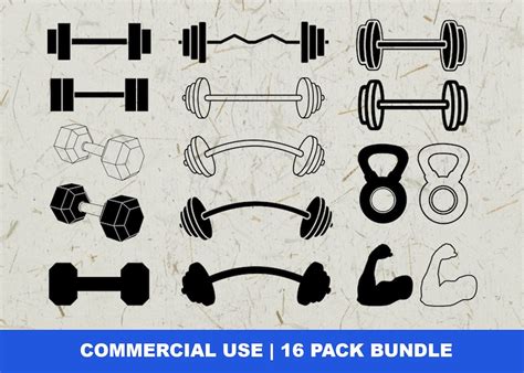 Dumbbell SVG Bundle Weight Svg Barbell Svg Kettlebell Svg Etsy