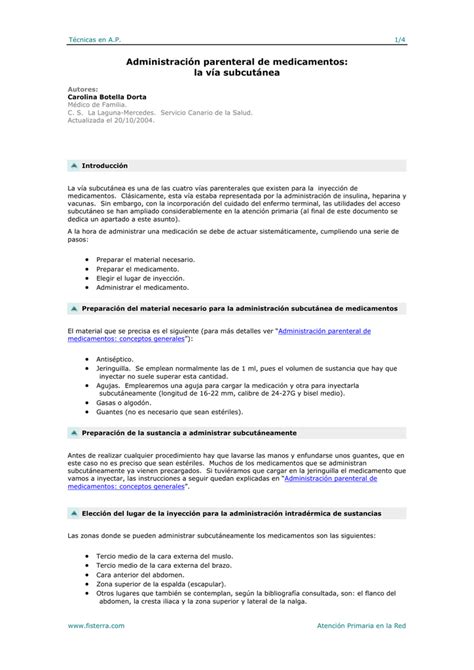 la vía subcutánea