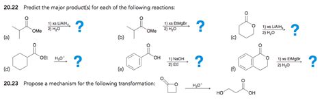 solved predict the major product s for each of the