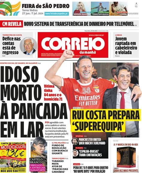 Capa Correio Da Manh Junho Capasjornais Pt