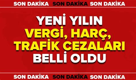 YENİ YILIN VERGİ HARÇ VE TRAFİK CEZALARI BELLİ OLDU Dinar Haberleri