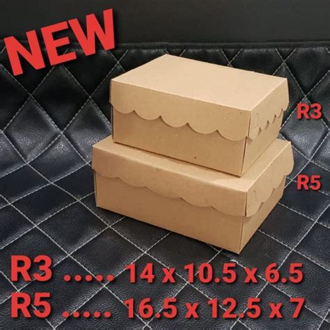 Jual Promo DUS KUE R3 R5 R6 NX Kraft BOX Kardus Snack 16x16 Shopee