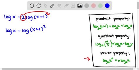 solved in exercises 67 84 condense the expression to the logarithm of a single quantity logx