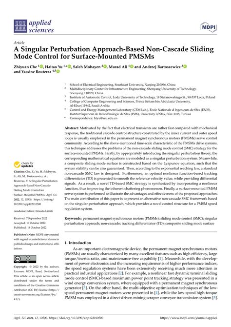 pdf a singular perturbation approach based non cascade sliding mode control for surface