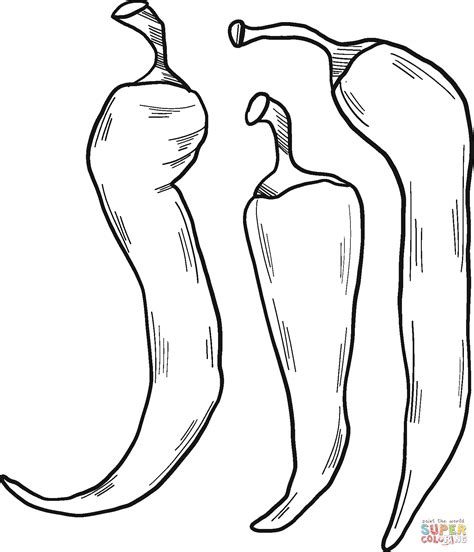 Chili Peppers Coloring Page Free Printable Coloring Pages