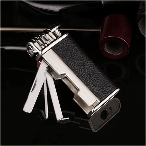 Allume Cigare en métal Briquet Torche au Butane Briquet Rechargeable
