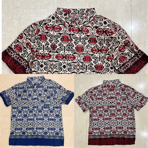 Baju Batik Lelaki Baju Batik Corak Iban Baju Batik Tradisional