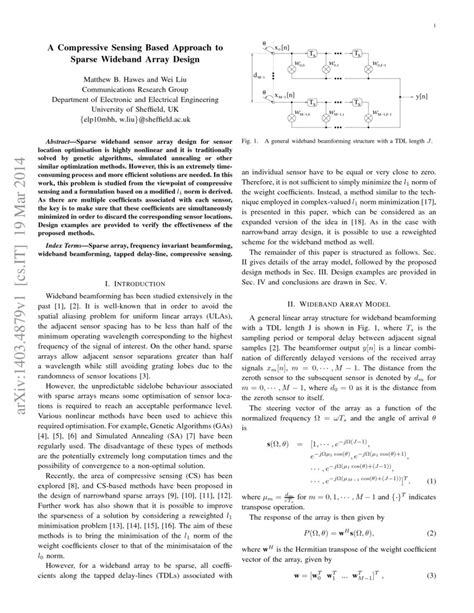 a compressive sensing based approach to sparse wideband array design deepai