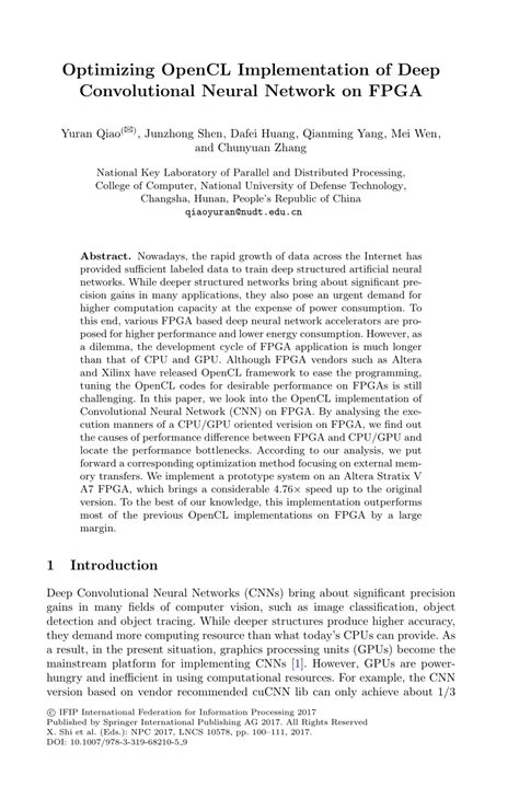 pdf optimizing opencl implementation of deep convolutional neural network on fpga