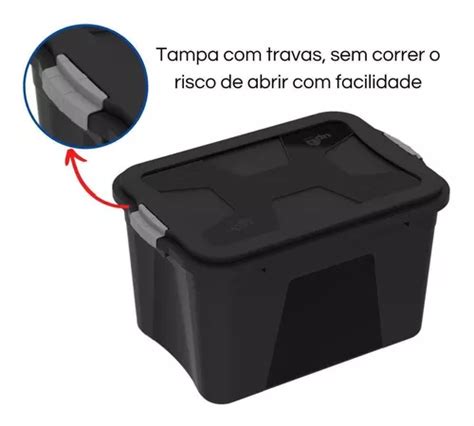 Caixa Organizadora Multiuso Plástica 56 Litros Tampa Parcelamento
