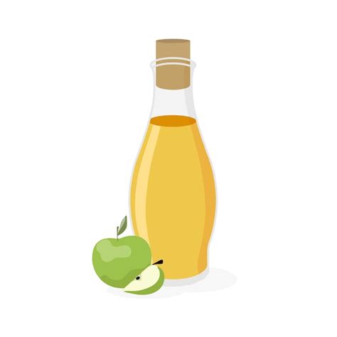 Jus De Pomme Dans Une Bouteille De Style Plat Illustration Vectorielle