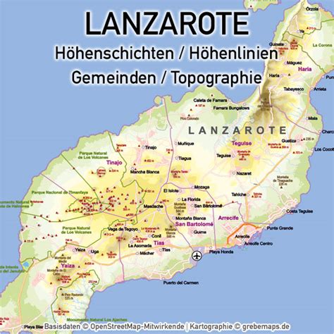 Karte Lanzarote Grebemaps Kartographie
