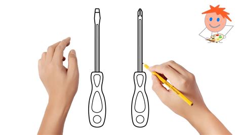 How To Draw A Screwdriver Easy Drawings Youtube
