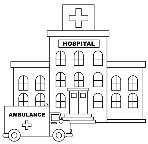 Imagen De Un Hospital Para Colorear