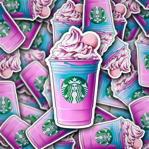 Macaron Starbucks Frappuccino Sticker Etsy