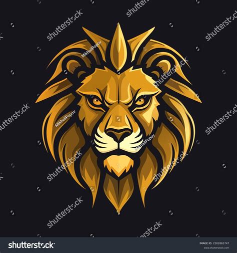 Golden Lions Head Over 2 633 Royalty Free Licensable Stock Vectors