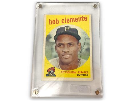 Lot 1959 Topps 478 Roberto Clemente Baseball Card In Case