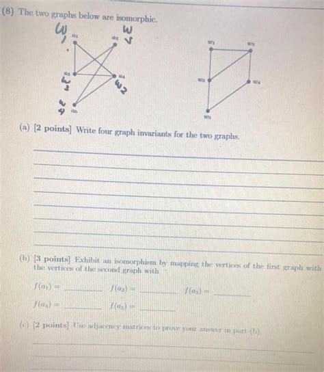 Solved The Two Graphs Below Are Isomorphic W W Wy Chegg