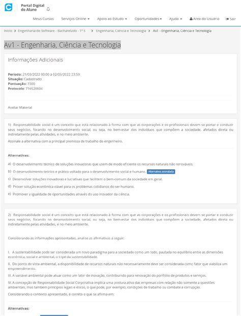 Av1 Engenharia Ciência e Tecnologia Engenharia Tecnologia e Sociedade