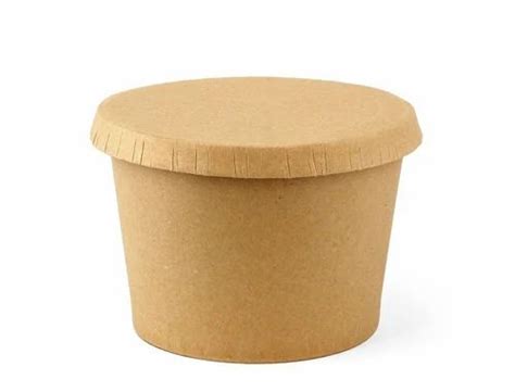 Plain 1000ml Brown Kraft Round Paper Food Packaging Biriyani Container