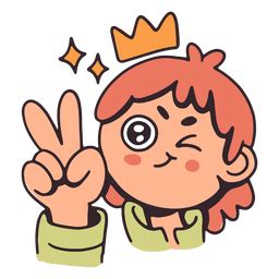 Self Esteem Peace Sign Character Cute Icon PNG SVG Design For T Shirts