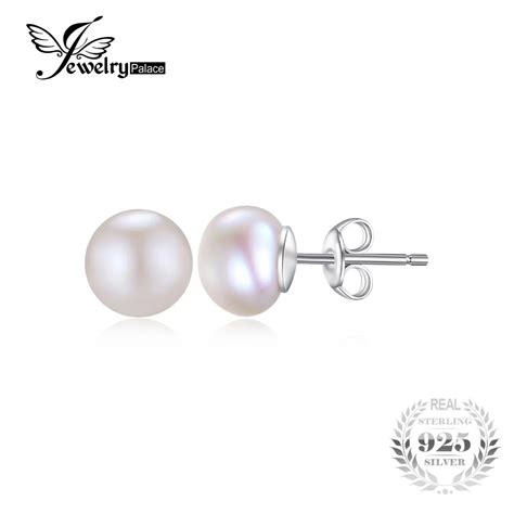 Jewelrypalace 925 prata esterlina água doce cultivada 8 9mm branco