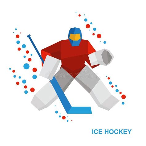 El Portero De La Historieta Con El Hockey Palillo Coge El Duende