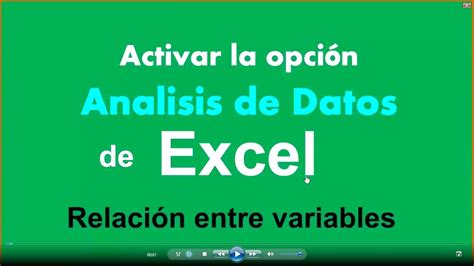 Activar La Opcion De Analisis De Datos De Excel YouTube