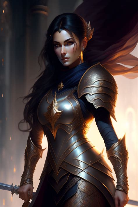 Lexica Female Paladin In Center Dnd Fantasy Short Gray Hair