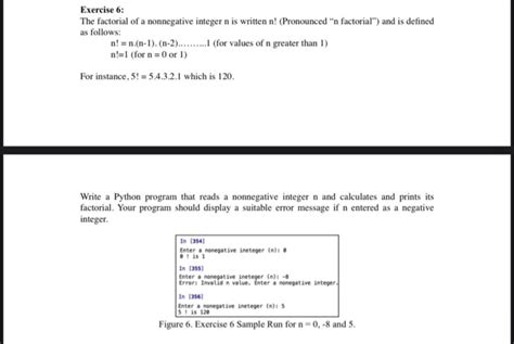 solved exercise 6 the factorial of a nonnegative integer n