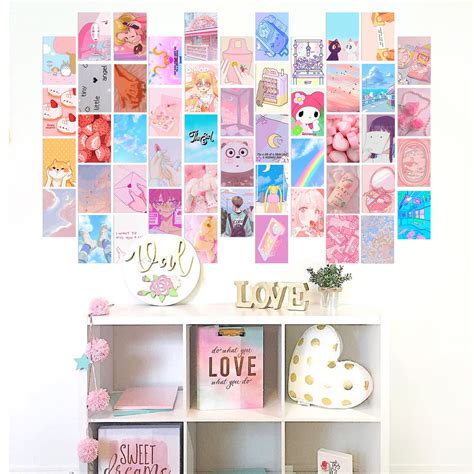 GENSTEUO Kawaii Anime Wall Collage Kit Aesthetic Pictures 50 Set 4x6