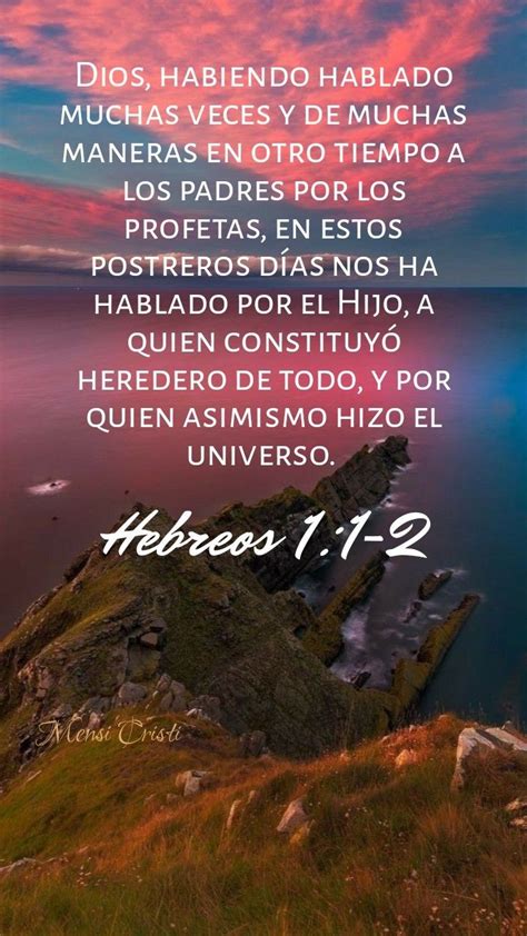 MENSAJES CRISTIANOS Hebreos 1 1 2 Versículos bíblicos Versículos
