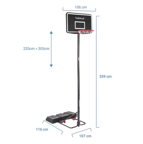 Zestaw kosz do koszykówki Regulowany 220 305 cm mobilny przenośny