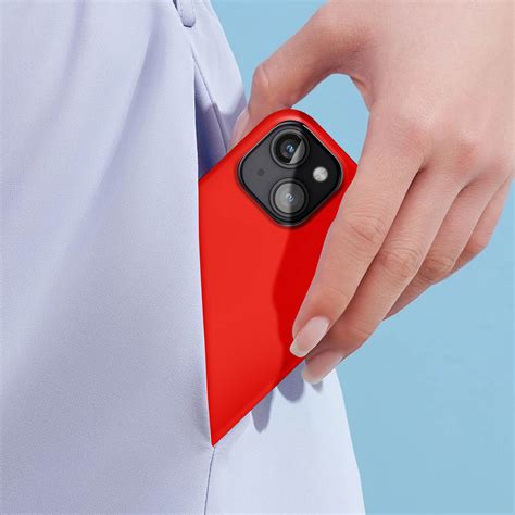 Coque Silicone iPhone 15 Fine et Légère Moxie Série BeFluo Rouge