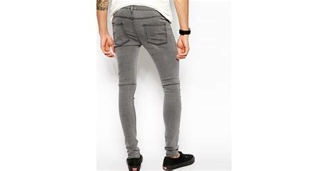 ASOS Extreme Super Skinny Jeans In Light Grey In Gray For Men Lyst