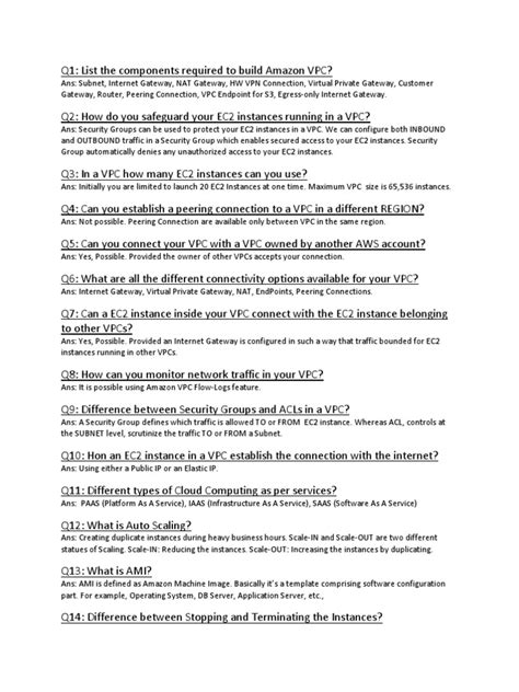 aws interview 250 questions pdf amazon web services cloud computing