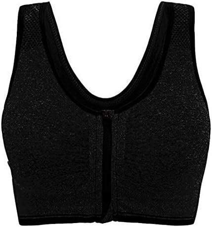 Vertvie Damen Zip Front Sport BH Vorderverschluss Push Up Ohne Bügel