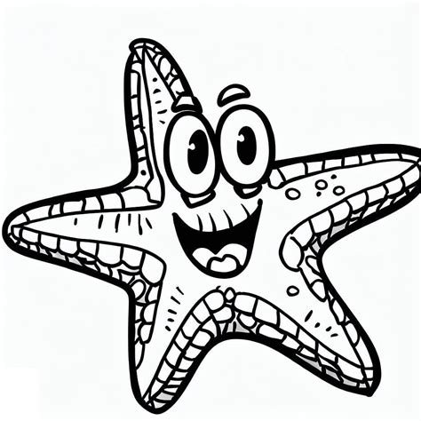 Coloriage Une Étoile de Mer Drôle télécharger et imprimer gratuit sur