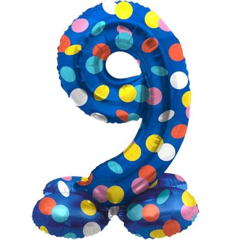 Balon foliowy Cyfra 9 stojąca Grochy Folat 28 DGT Arena pl