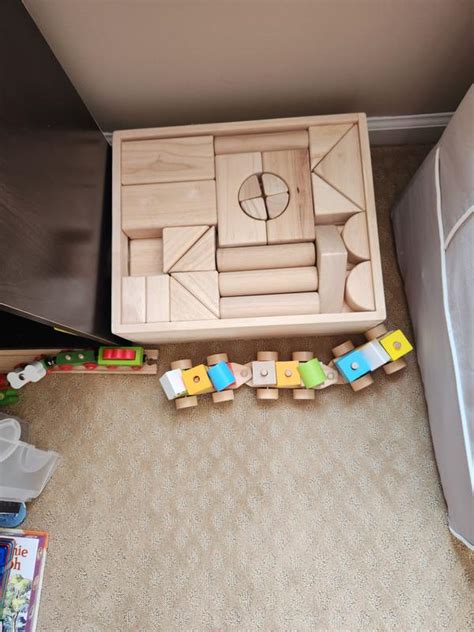 Melissa Doug Standard Unit Solid Wood Building Blocks With Wooden