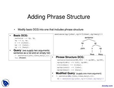 adding phrase structure introduction to formal semantics lecture slides docsity