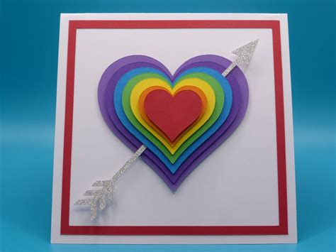 3D Pop Up Handmade Valentine S Day Card Featuring A Vibrant Rainbow Of