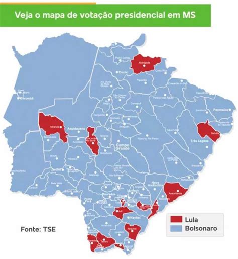 Lula venceu em 13 municípios de MS e Bolsonaro em 66 Capital do Pantanal