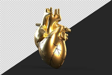 Premium PSD Illustration Of Golden Human Heart