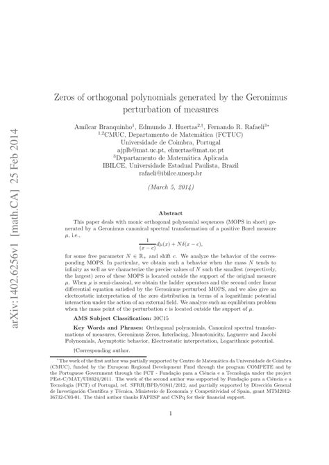 pdf zeros of orthogonal polynomials generated by the geronimus perturbation of measures