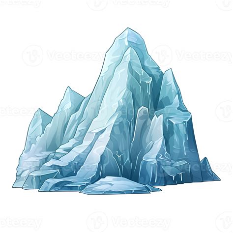Frozen Water Piece Iceberg In Cartoon Style Isolated 29145860 PNG