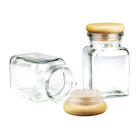 2x Szklany pojemnik słoik z drewnianym korku do zalewu świeczek 150 ml