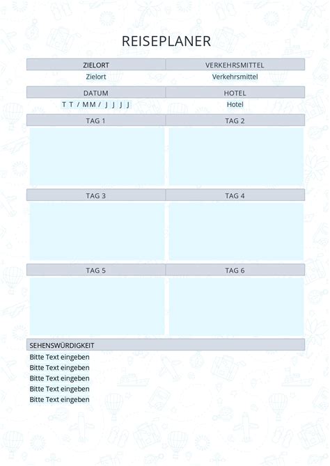 Vorlage F R Reiseplan Onlyoffice