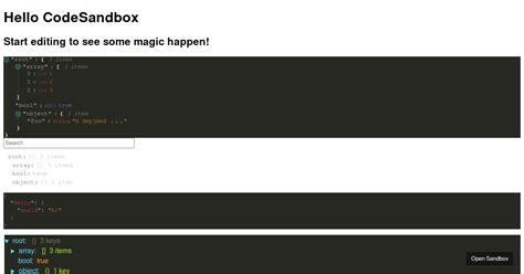 react json inspector examples codesandbox